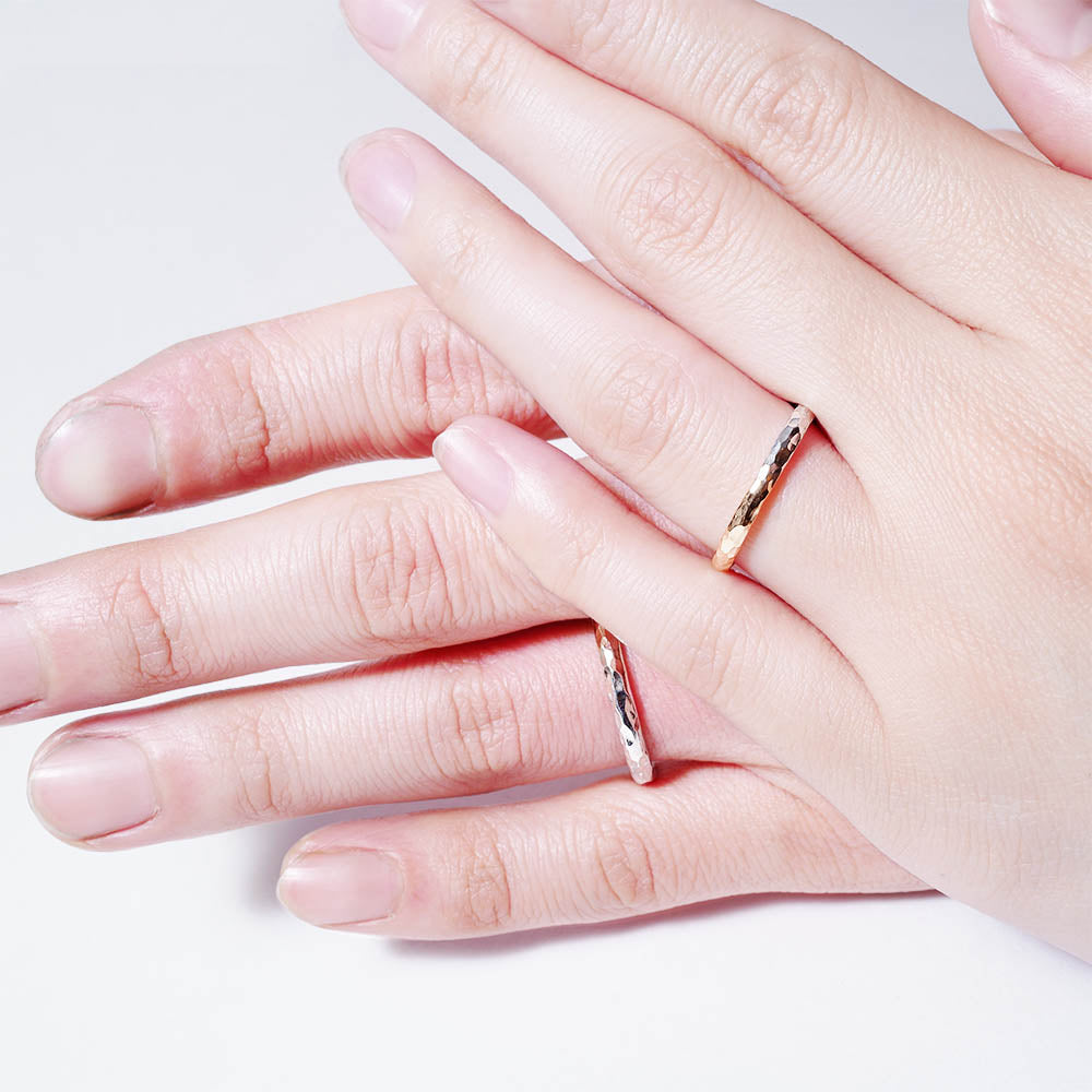 hammered finishK10／silver basic-pair ring – gram-onlineshop