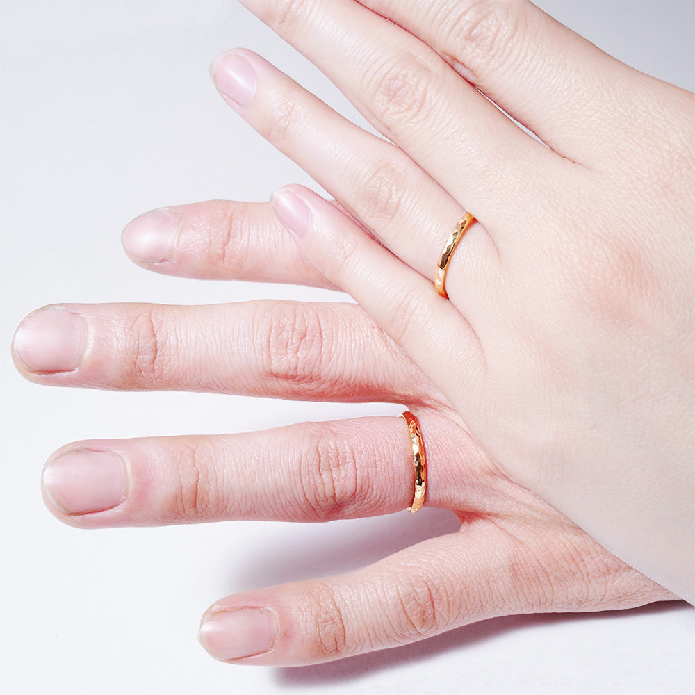 hammered finishK18 basic-pair ring – gram-onlineshop